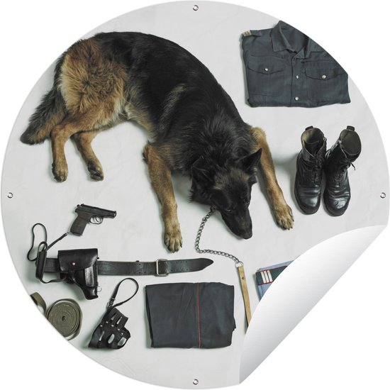 Tuincirkel Politie uitrusting - 150x150 cm - Ronde Tuinposter - Buiten ...