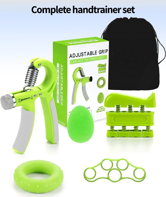 5 Delige Handtrainer Set - Hand - Pols - Vingers - Knijphalter ...