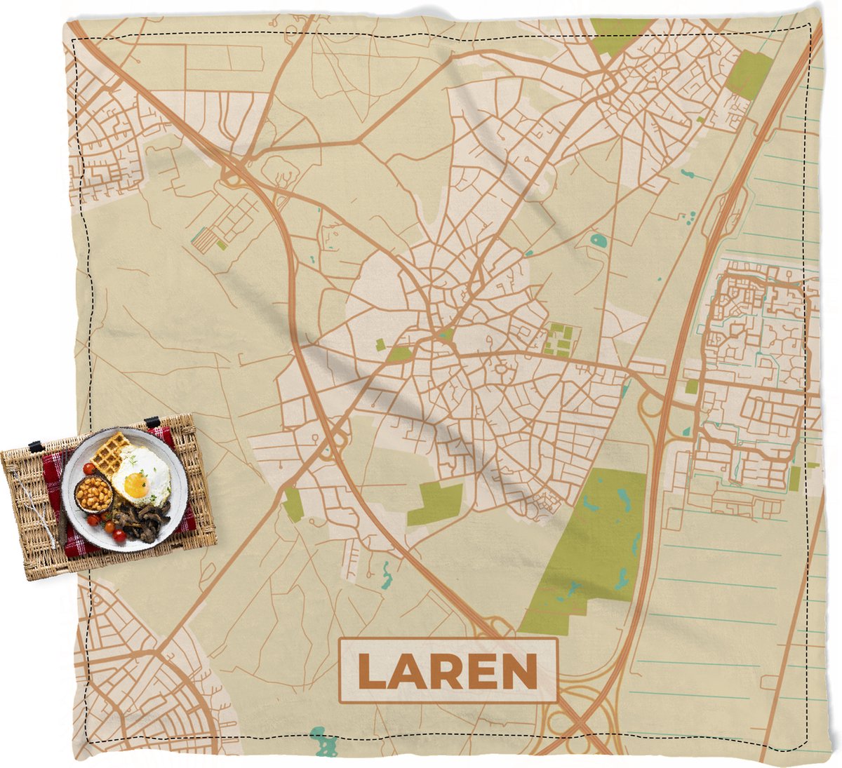 Picknickkleed - Buitenkleed - Laren - Kaart - Stadskaart - Plattegrond ...