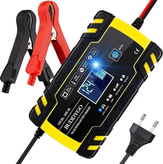 Acculader, voor auto- en motoraccu's, volautomatische intelligente ...