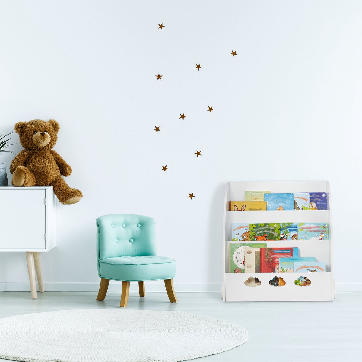 Relaxdays kinderboekenkast wit - kinderkast boeken - boekenrek ...