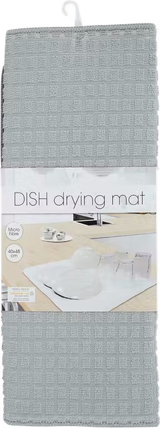 Afdruipmat Afwas - Grijs - Microvezel - 40x48CM - Droogmat Vaat ...