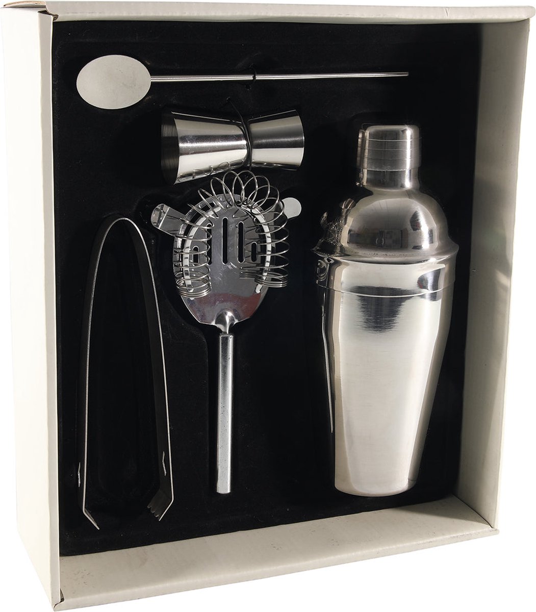 Bar Essentials - Cocktail set - 5 delig - RVS - Gift Box - Cocktails ...