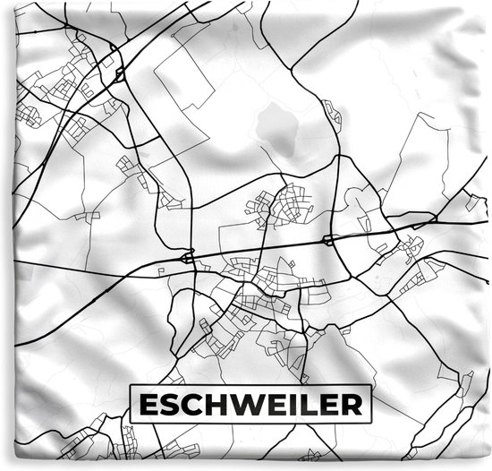 Kussenhoes 60x60 cm - Eschweiler - Stadskaart - Plattegrond - Kaart ...