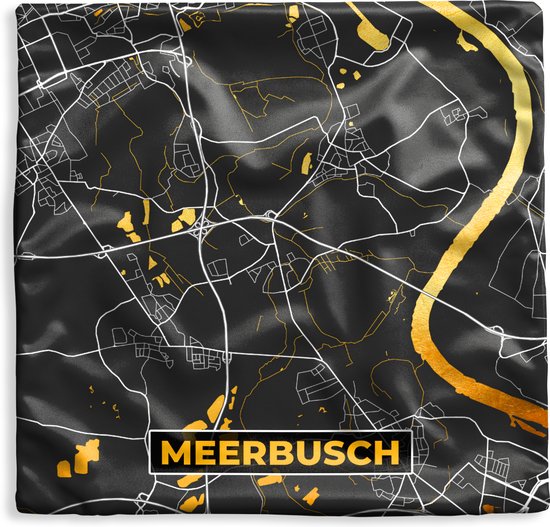 Kussenhoes 45x45 cm - Black and Gold – Stadskaart – Meerbusch ...