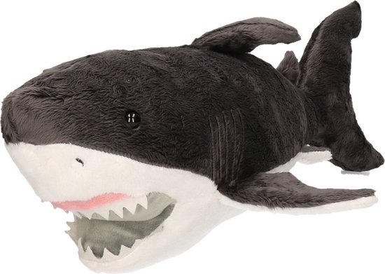 Pluche grote witte haai knuffel 54 cm - Witte haaien zeedieren knuffels ...