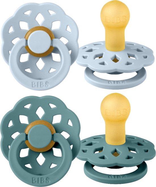 BiBS - Boheme Pacifier - Stage 1 Fopspeen - 2 stuks - Baby Blue ...