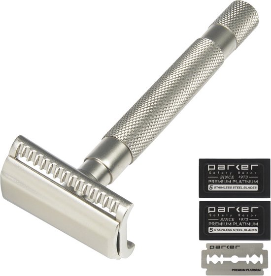 Parker 55SL-SC Safety Razor Semi-Slant Bar Gesloten Kam incl. 10 Parker ...