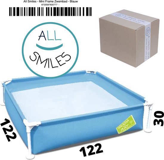 kinderzwembad - mini frame pool 122x122x30 blauw - kleuter zwembad ...