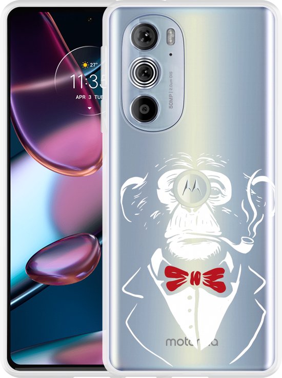 Cazy Hoesje geschikt voor Motorola Edge 30 Pro - Smoking Chimp | bol
