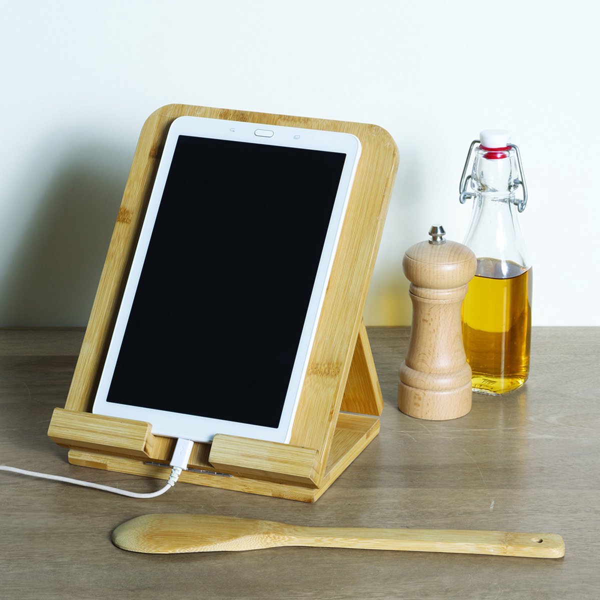Five® Bamboe kookboek- en tablethouder - Hout - Klaar voor gebruik ...