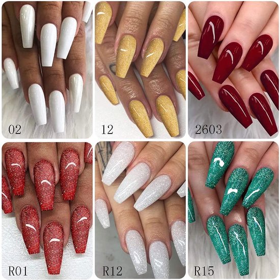 Gel Nagellak Kit 6 Kleuren 10ml Rood Wit Nagellak Soak Varnish Salon ...