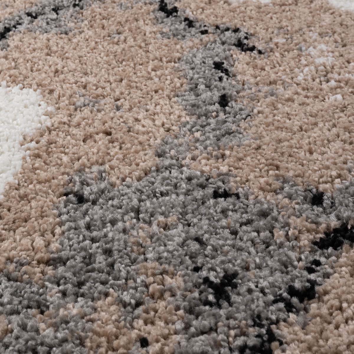 Rond hoogpolig vloerkleed Marble Artisan - beige 200 cm rond | bol.com