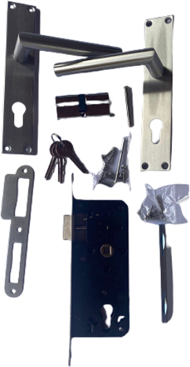 Deur Slot RVS Compleet deurschild en deurkruk | bol.com
