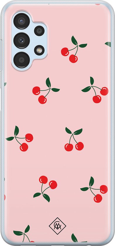 Samsung Galaxy A13 4G hoesje - Kersjes - Roze - Siliconen ...