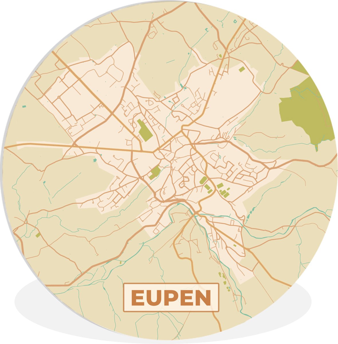 Wall Circle - Wall Circle Indoor - City Map - Map - Vintage - Eupen ...