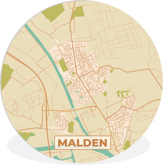 Wall Circle - Wall Circle Indoor - Map - Malden - Vintage - Map - City ...
