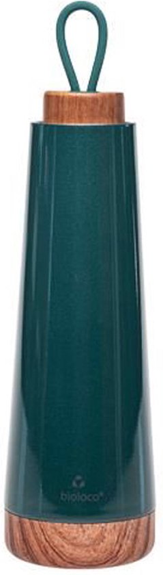 Bioloco RVS Drinkfles Thermo - Loop - Petrol - 500ml | bol