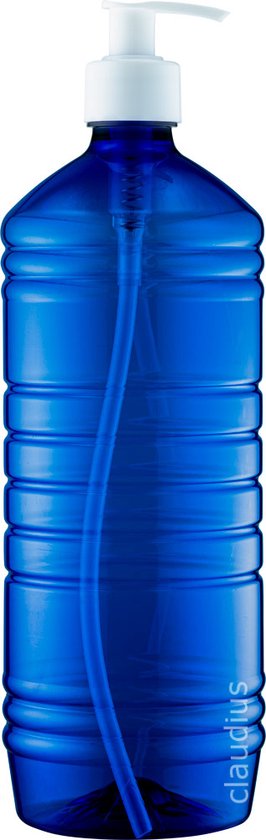 Fles 1 liter blauw met witte pomp - set van 10 stuks | bol.com