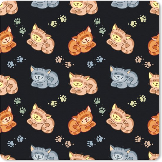 Muismat XXL - Bureau onderlegger - Bureau mat - Katten - Pootafdruk ...