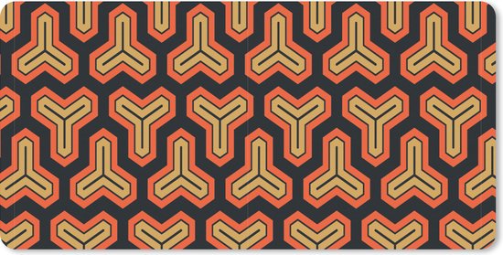 Muismat XXL - Bureau onderlegger - Bureau mat - Goud - Rood - Patronen ...