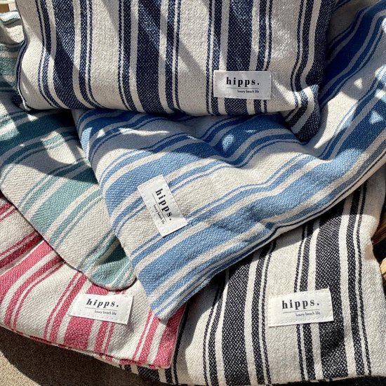 hiPPs Loungie KARAKIZ AIRBLUE, luxe hamamdoek voor ligbed | met OMSLAG ...