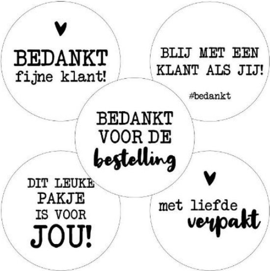 Bedankt voor de bestelling stickers - sluitstickers - 40mm - 50 stuks - bedankt fijne... | bol