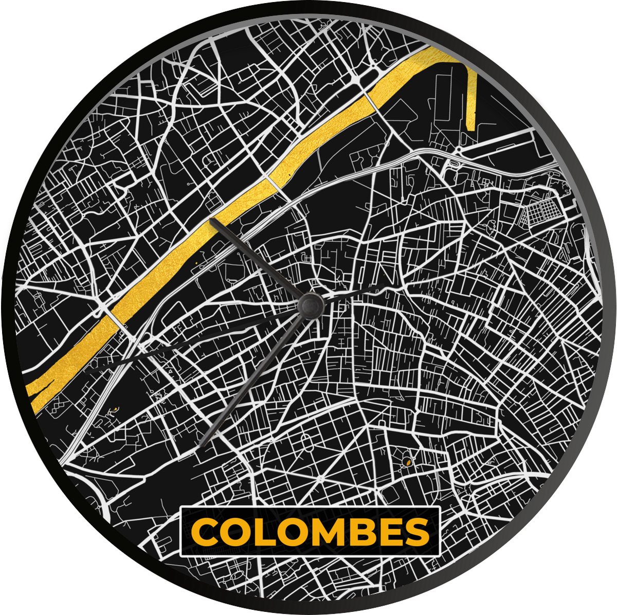 Klok - Ø 30 cm - Kaart – Stadskaart – Colombes - Plattegrond ...