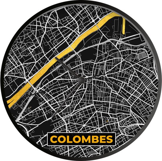 Klok - Ø 30 cm - Kaart – Stadskaart – Colombes - Plattegrond ...
