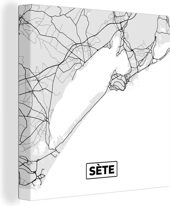 Tableau Peinture Sète - France - Plan d'Etage - Carte - Plan de Ville ...
