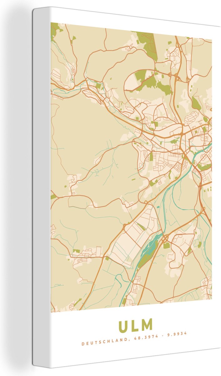 Peinture sur toile Ulm - Plan d'étage - Vintage - Carte - Plan de la ...