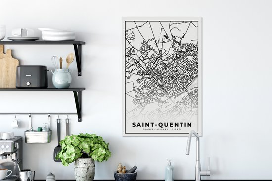 Impression sur Toile Plan de Ville - Saint-Quentin - Plan d'étage ...