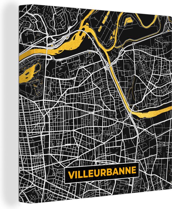 Toile Peinture Villeurbanne - Plan de Ville - Plan - Carte - France ...