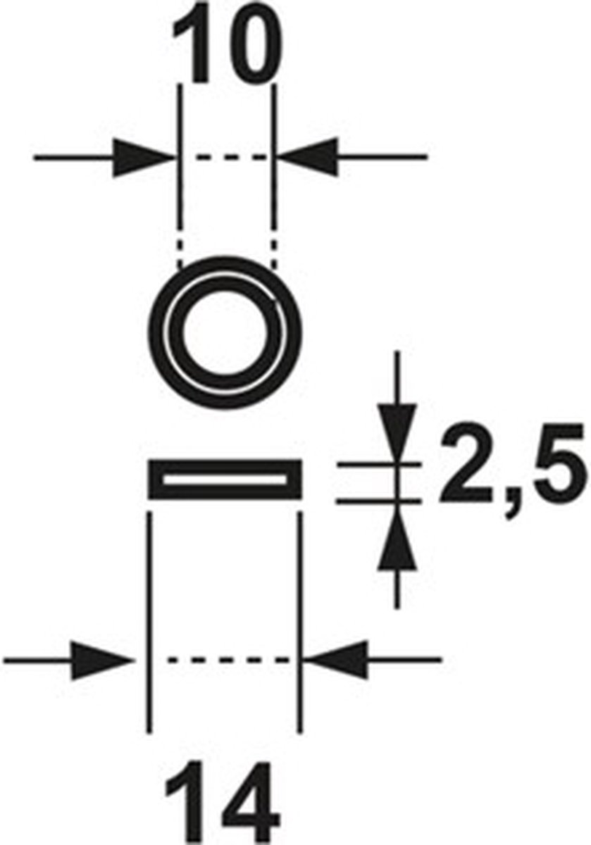 AXA Lagerring paumelle diameter 14mm en 10mm kunststof 1174 (Prijs per ...