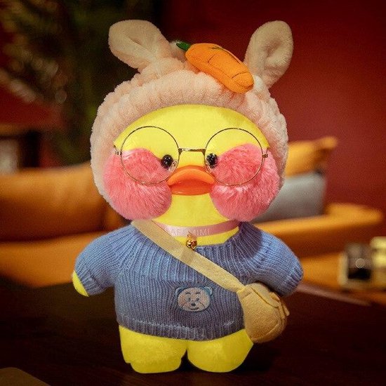 Klikkopers® Paper Duck - Cute Eend - Lalafanfan Duck Knuffel - Schattig ...