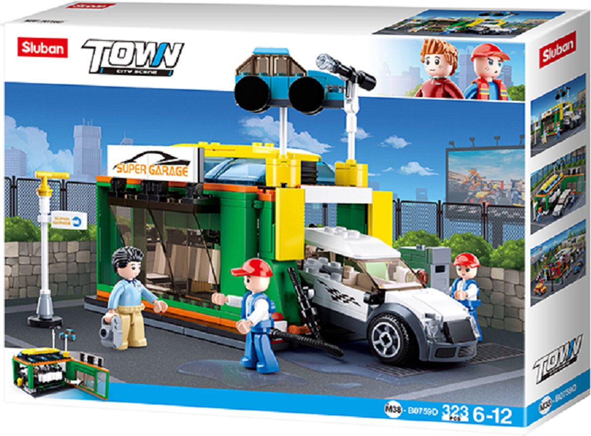 SlubanTown City Scene Wasstraat M38-B0759D - 323 Delig Compatibel met ...