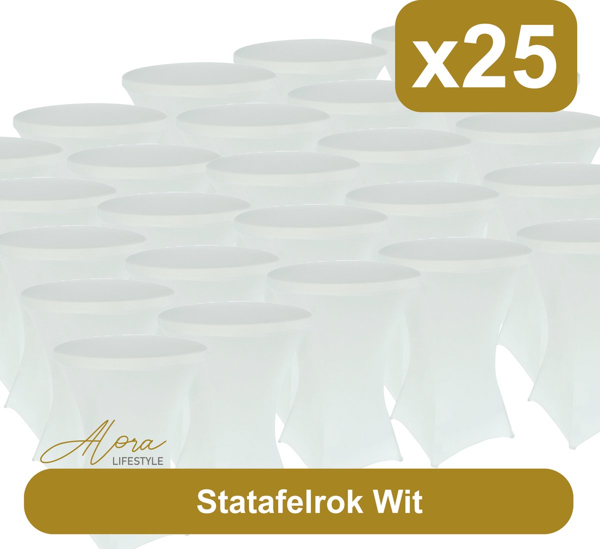 Statafelrok wit 80 cm - per 25 - partytafel - Alora tafelrok voor statafel -... | bol.com