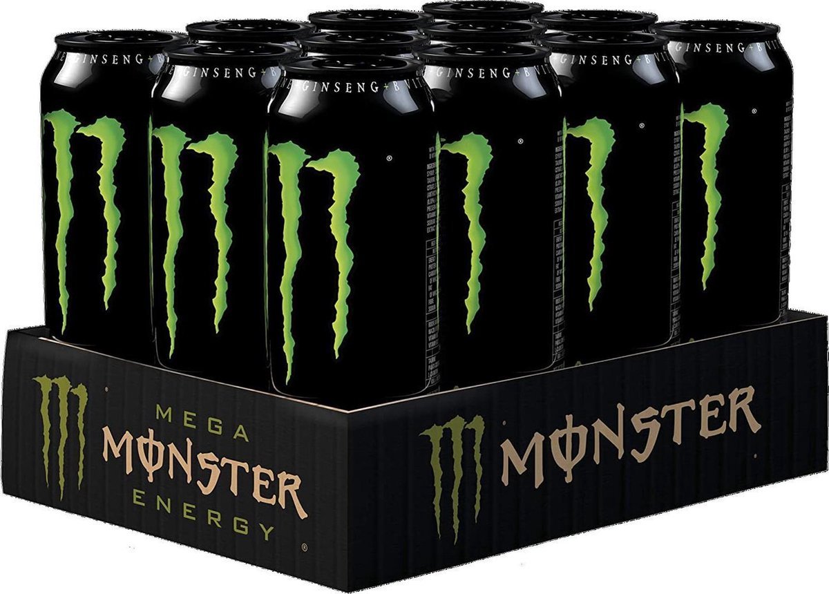 Mega monster energy | 553ML | Hersluitbare lip | 24 stuks | energy ...