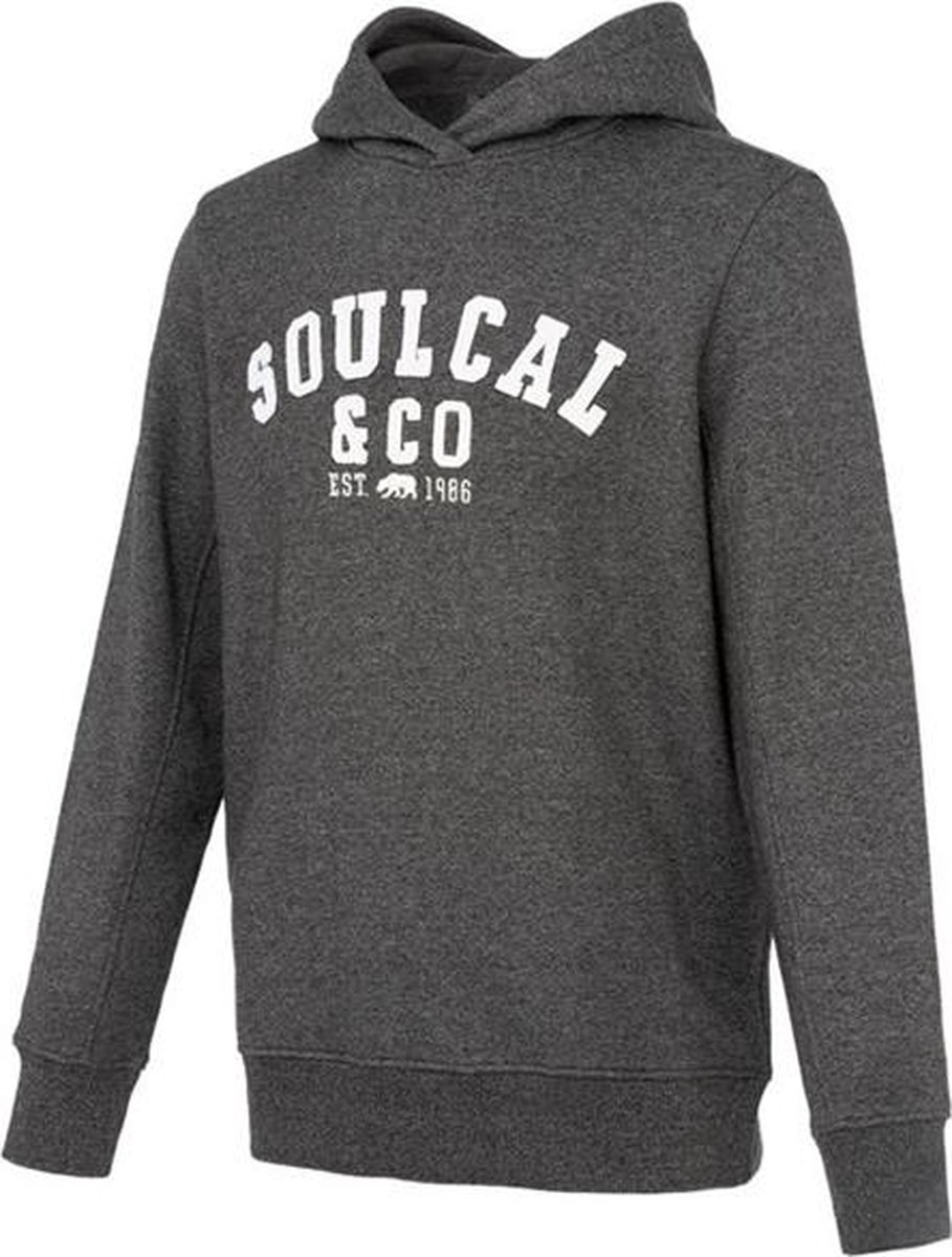 SoulCal - Sweater met Capuchon - Hoodie - groot logo - Donker grijs - L ...