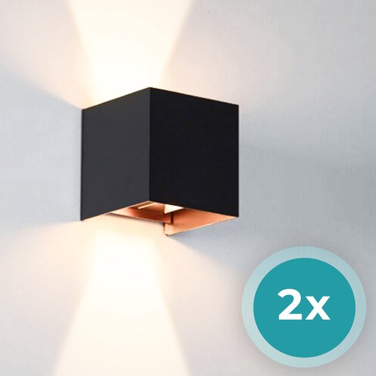 Lumefy LED Wandlamp 2 stuks - Dimbaar - 2x6W - Binnen en Buiten ...