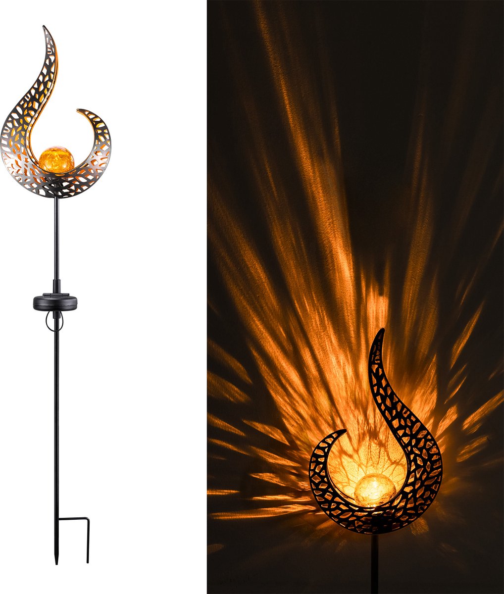 Navaris tuinfakkel - LED solar fakkel - Tuinverlichting met auto aan ...