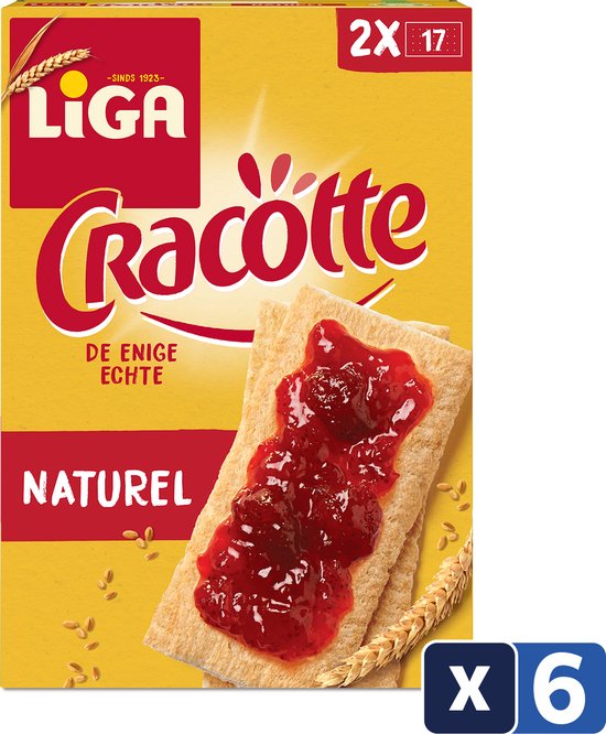 LiGA Cracotte Crackers Naturel 250 g - 6 verpakkingen | bol