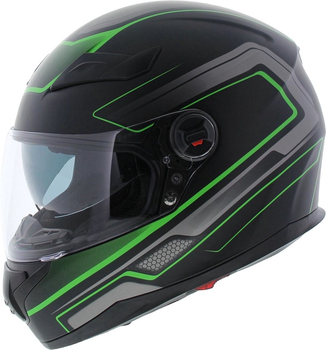 Motor / Scooter Helm - Vito Falcone - Integraalhelm - Mat zwart / groen ...