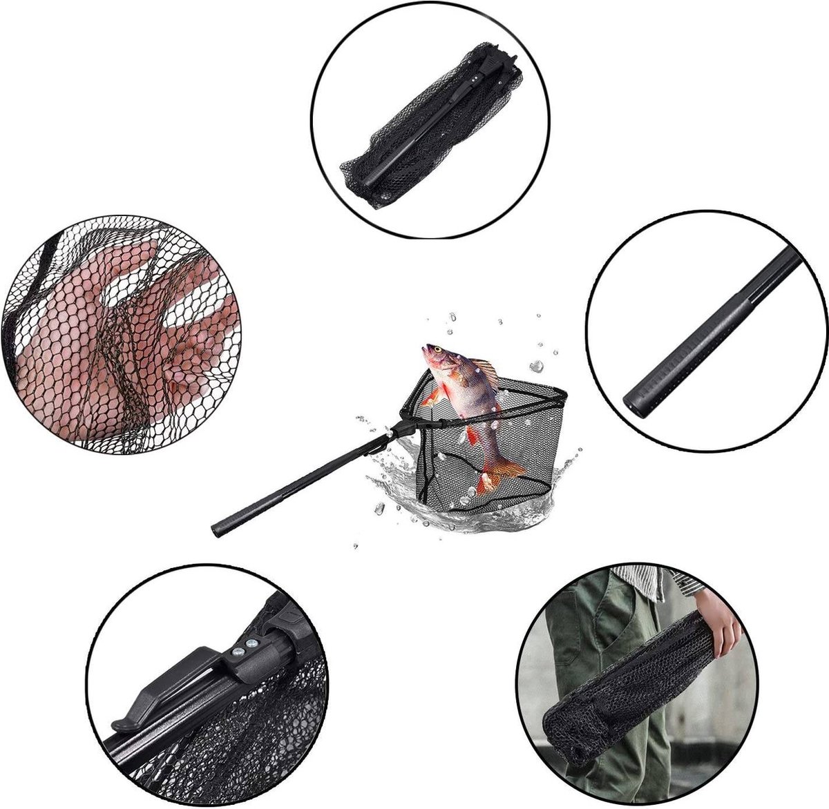 Sterke Inklapbare Visnet - Groot Formaat Schepnet - Aluminium Handvat ...