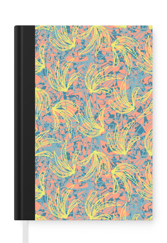 Carnet - Carnet d'écriture - Pastel - Jaune - Feuilles - Motif - Carnet ...