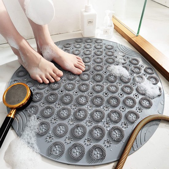JOLIGAEA - 55 x 55 cm - ronde antislip douchemat - PVC badmat met ...