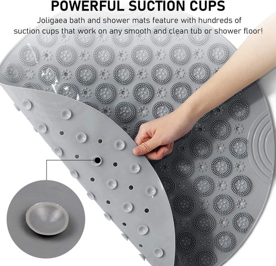 JOLIGAEA - 55 x 55 cm - ronde antislip douchemat - PVC badmat met ...