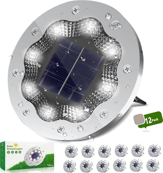 Blazelife Solar Grondspots (12 stuks) - Buiten Grondspots - RVS - IP65 ...
