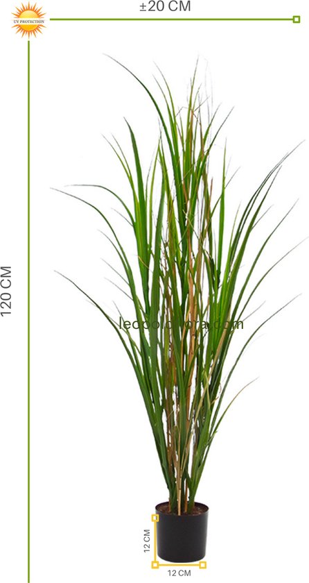 Smalle groene kunst Rietgras plant met 8-10 jaar Kleurgarantie | bol
