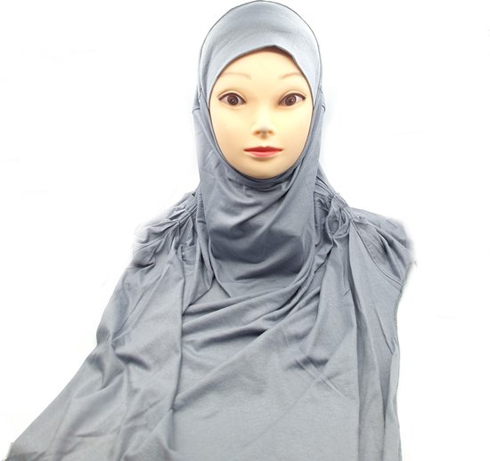 Grijse hoofddoek, hijab, instant hijab, mooie hoofddeksel. | bol